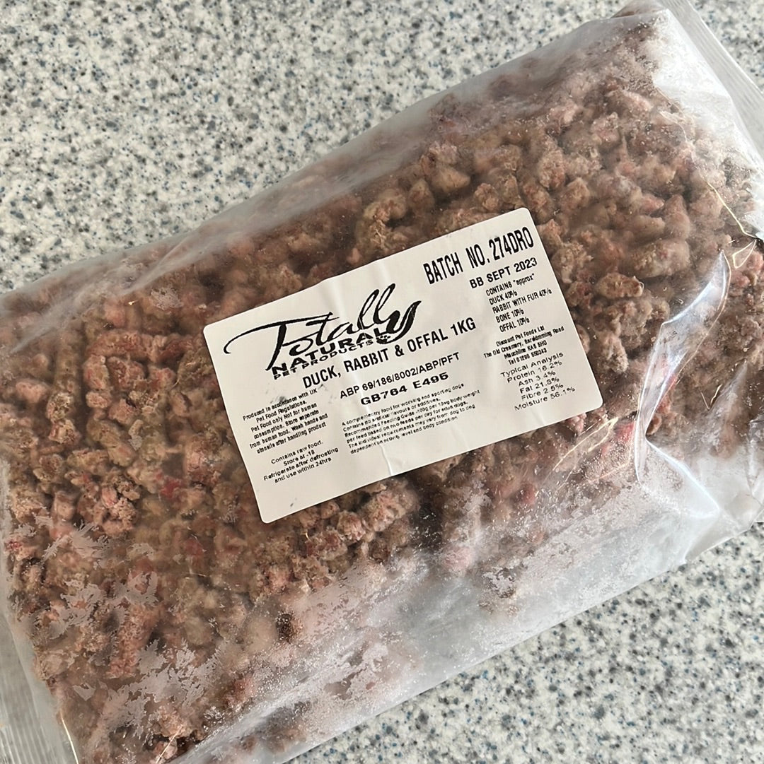 Dibo TN Duck, Rabbit & Offal 1kg – All Raw Ltd